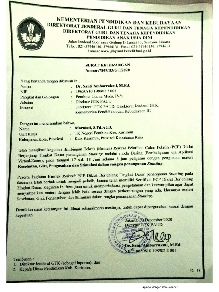 Surat Bimtek Refresh PCP | PDF