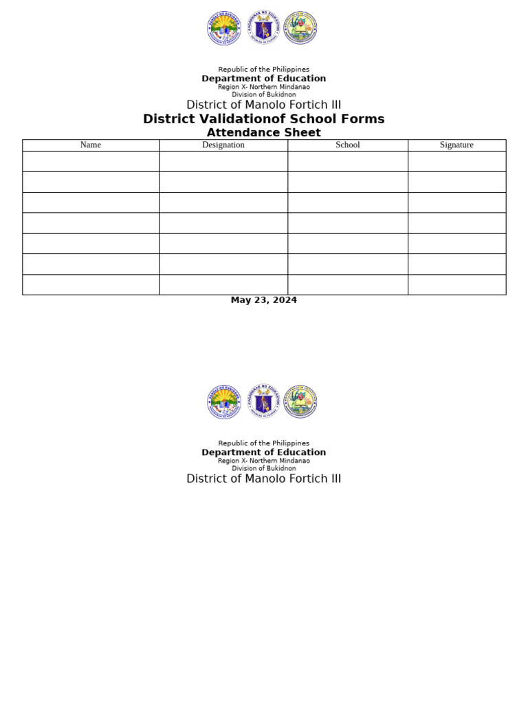 Attendance Sheet Checking of School Forms | PDF