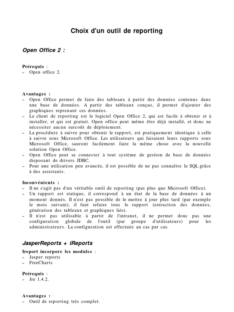 Choisir un Outil de Reporting Efficace | PDF | Logiciel | Microsoft Excel