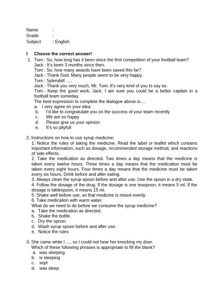 Uji Coba UAS Grade X Final | PDF | Teaspoon