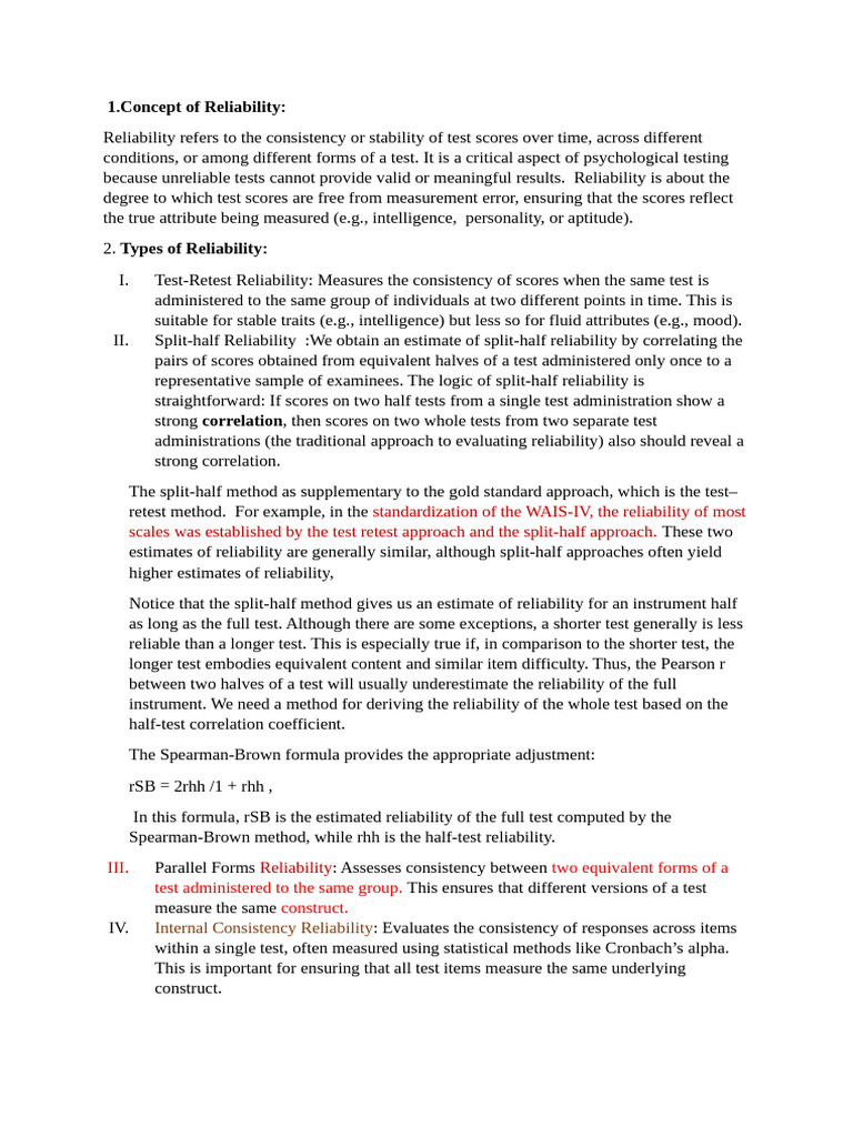 Concept of Reliability, Validity and Norms (AutoRecovered) | PDF ...