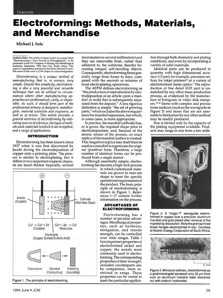 Electroforming Methods Material and Merchandise | PDF | Applied And ...