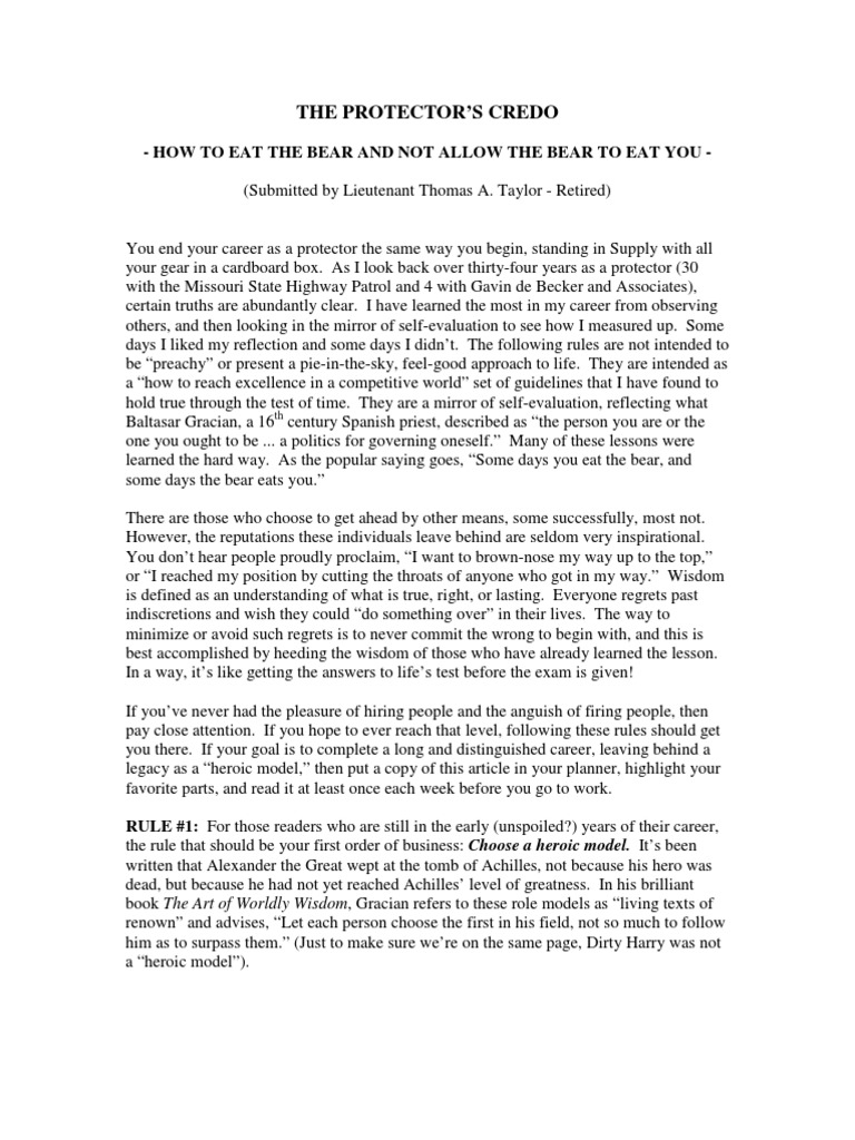 The Protector's Credo: Lessons on Integrity, Persistence, and ...