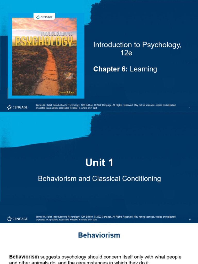 nhập môn tâm lý học | PDF | Classical Conditioning | Reinforcement