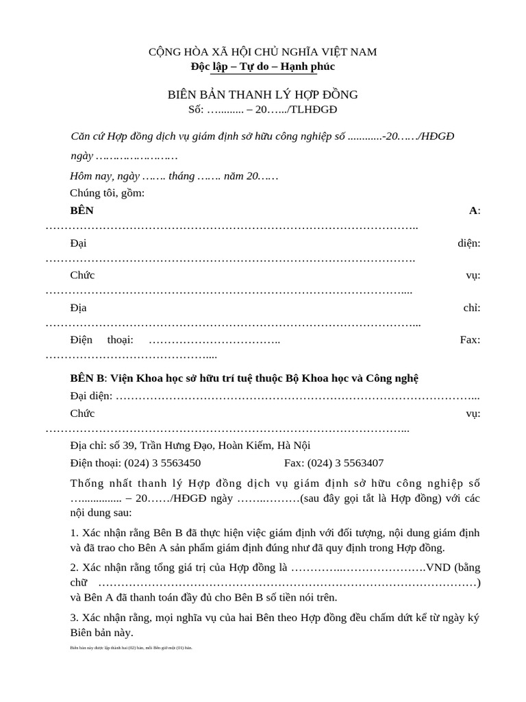 Thanh Ly Hop Dong | PDF