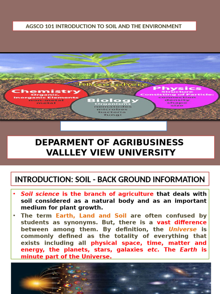 Agso 101 - Soil & Environment Notes | PDF | Soil | Weathering