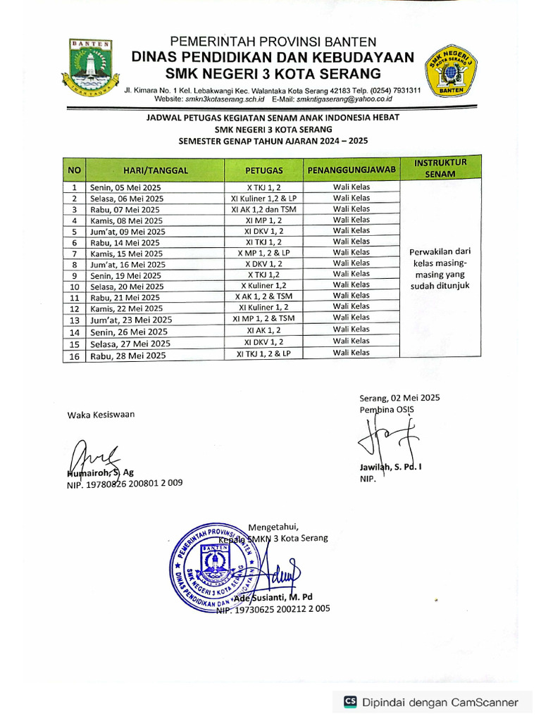 Jadwal Senam Mei | PDF