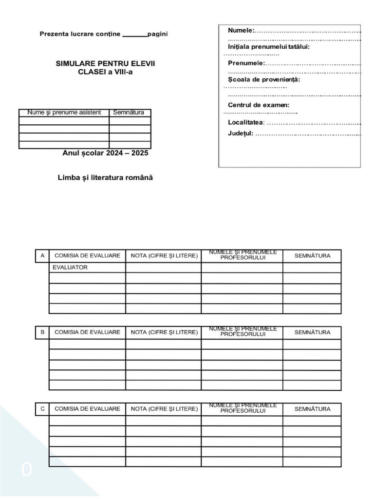 Varianta 3 Decembrie 2024 | PDF