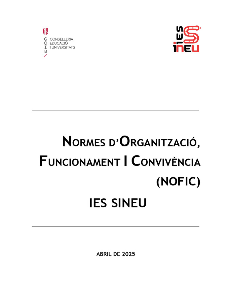 Nofic Ies Sineu 2025 | PDF
