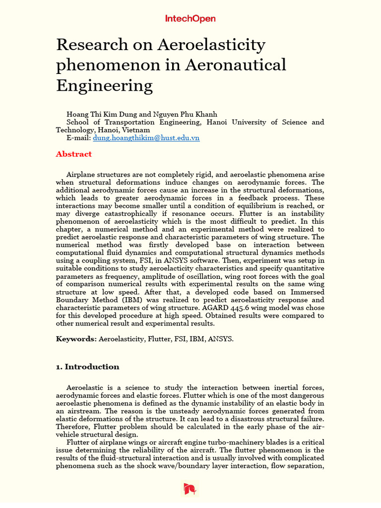 Research On Aeroelasticity Phenomenon in Aeronautical Engineering | PDF ...