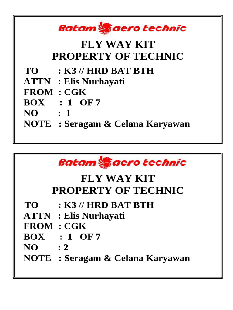Fly Way Kit Ga BTH | PDF