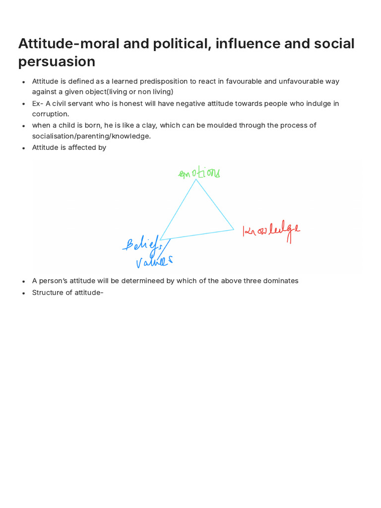 Attitude-Moral and Political, Influence and Social Persuasion | PDF