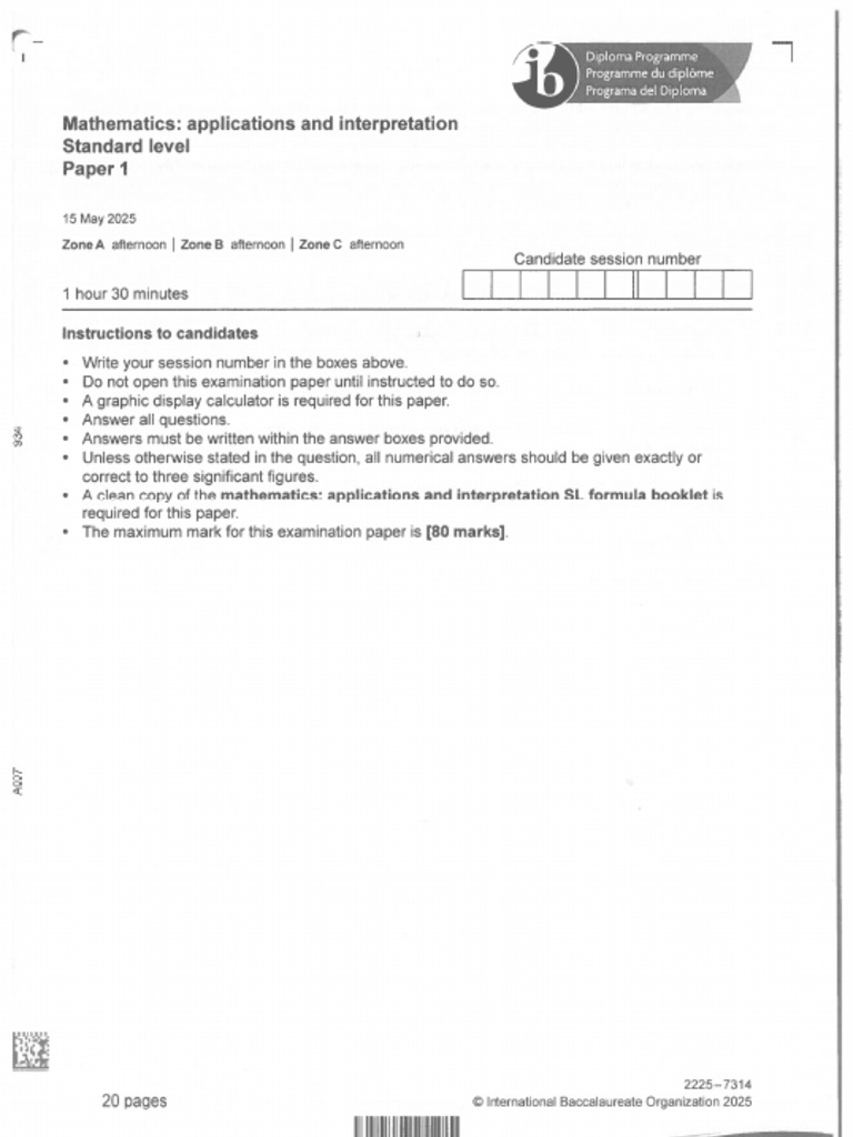 Paper 1 AISL 2025 G12 May | PDF