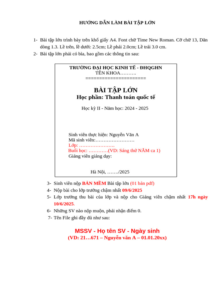 3a- Hướng Dẫn Làm Bài Tập Lớn (UEB) | PDF