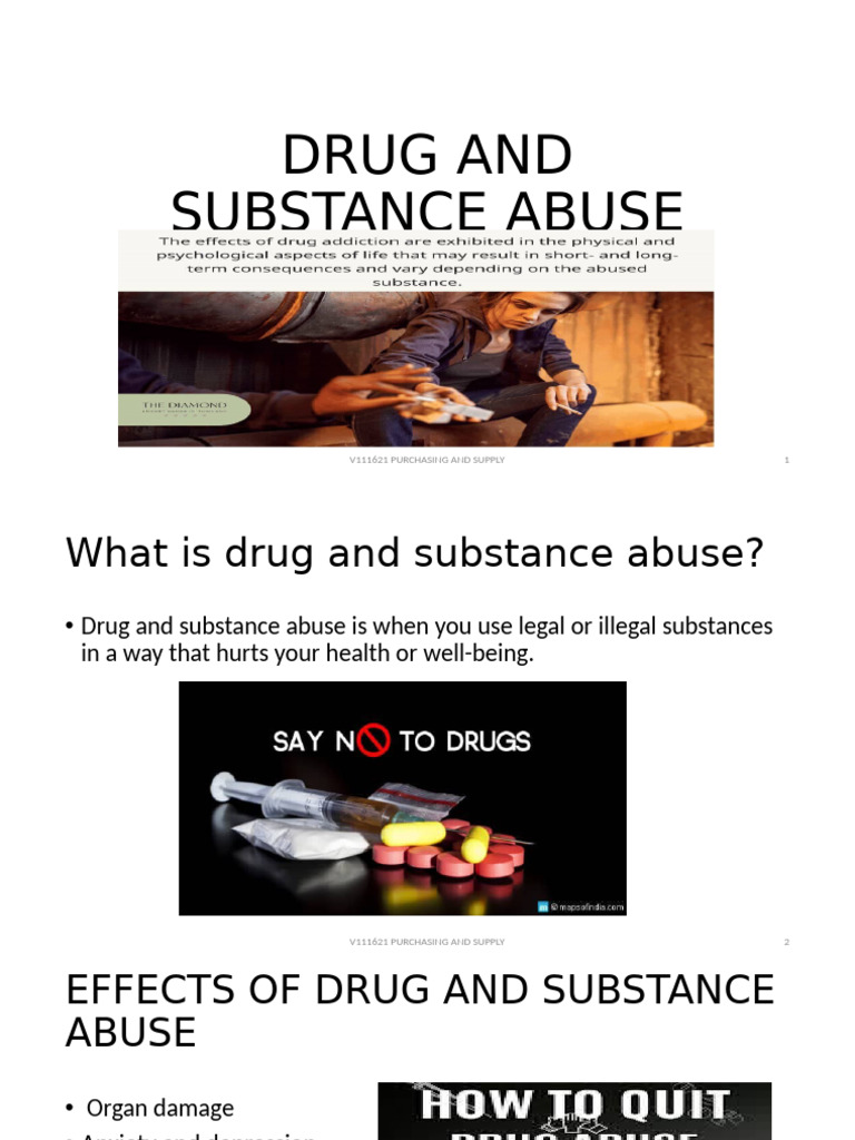 Drug and Substance Abuse | PDF | Cholera | Substance Abuse