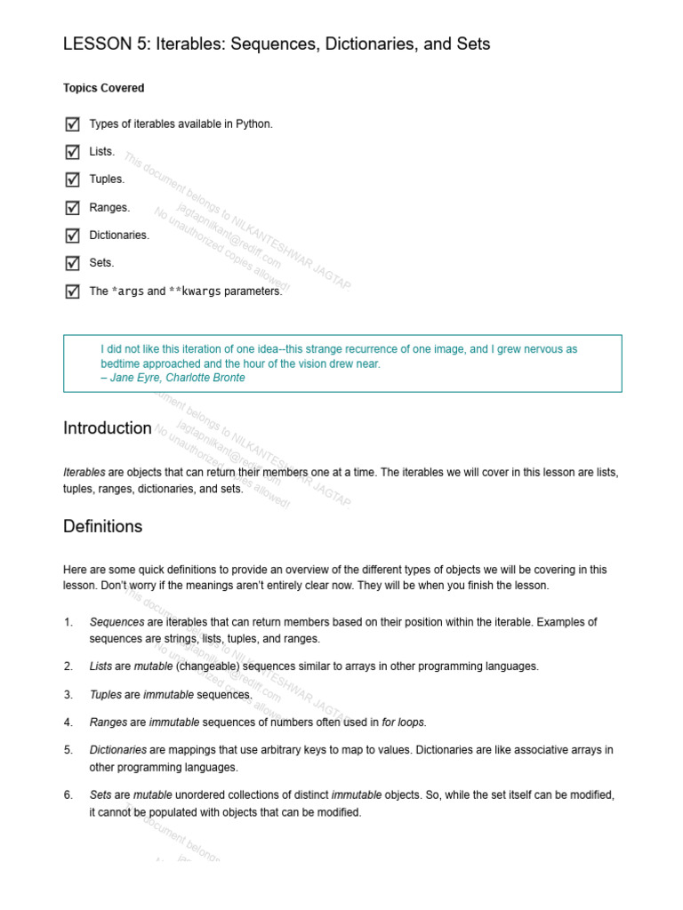 55284A - Introduction To Python - Chapter5 | PDF | Computer Programming ...
