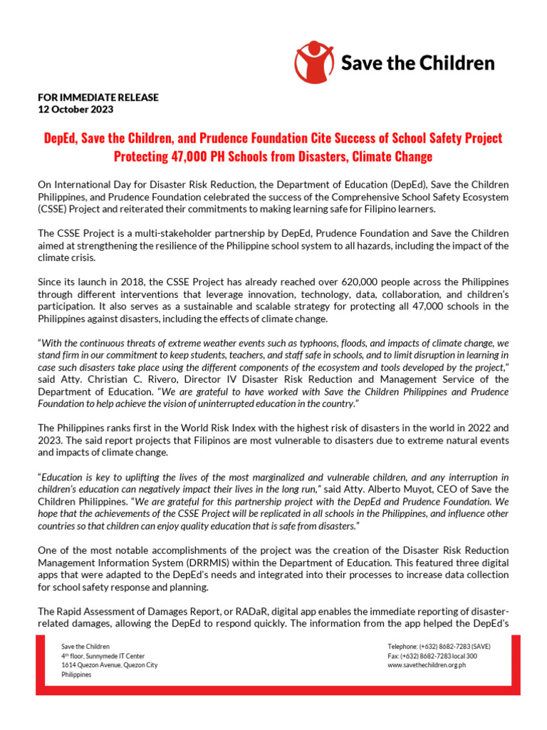 1278 PR 231013 Comprehensive School Safety Ecosystem Project | PDF ...