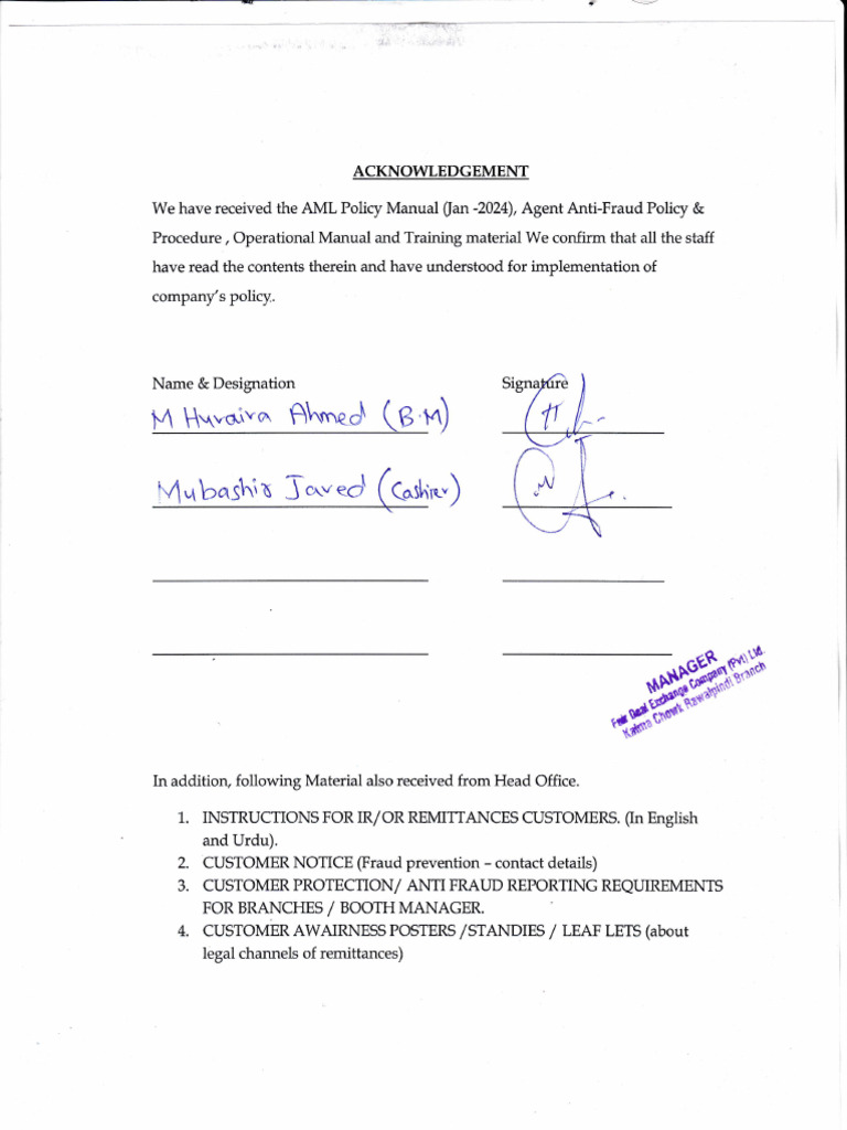 Kalma Chowk Branch RWP | PDF