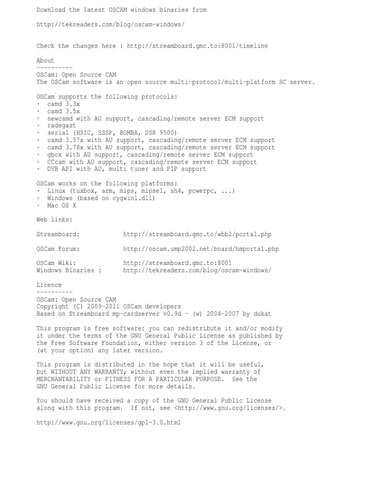 Readme Oscam | PDF