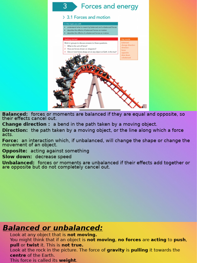 Balanced vs Unbalanced Forces Explained | PDF | Force | Physics