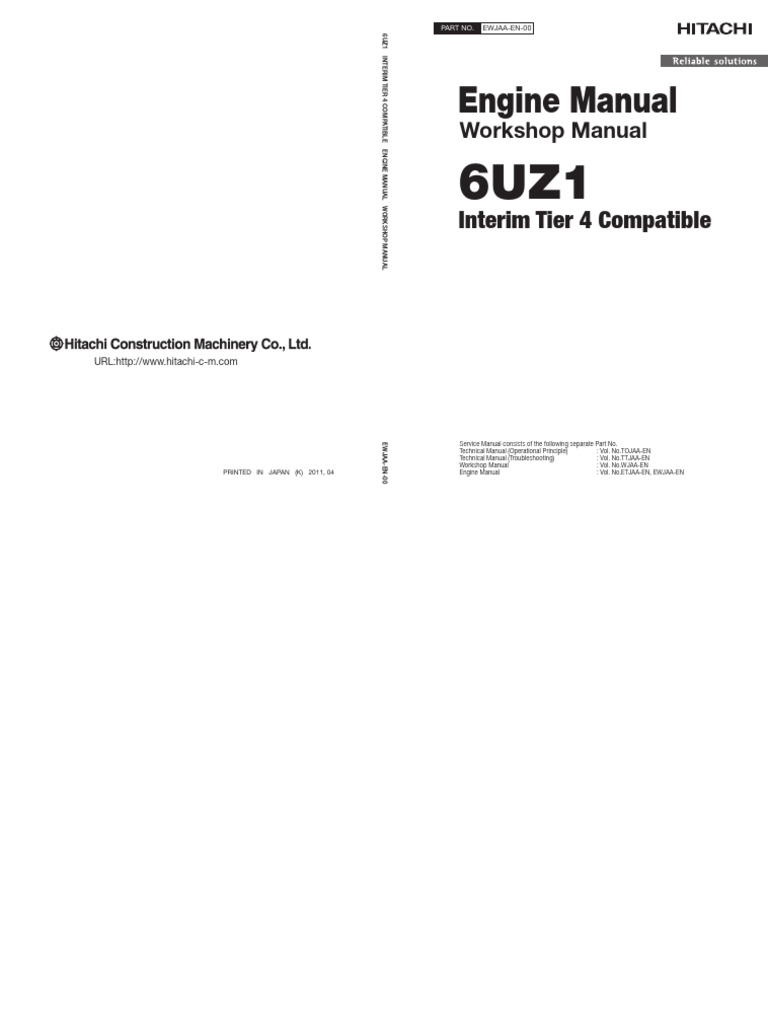 Isuzu 6UZ1 Engine Workshop Manual | PDF | Screw | Internal Combustion ...