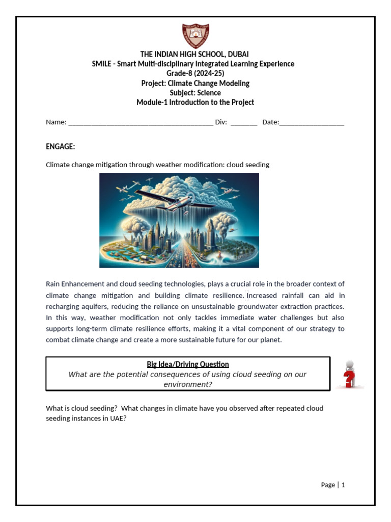 1 Grade-8 Science Introduction To The Project | PDF | Rain | Climate Change