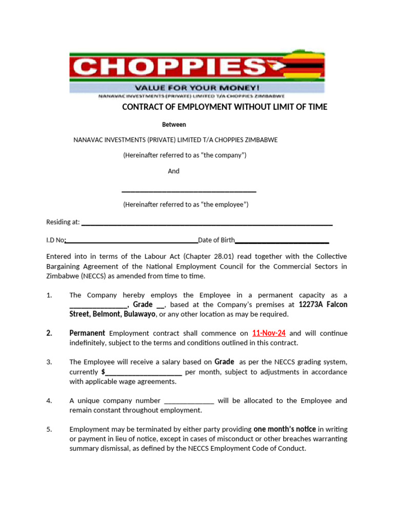 Contract For Permanent Employees CBA | PDF | Employment | Salary