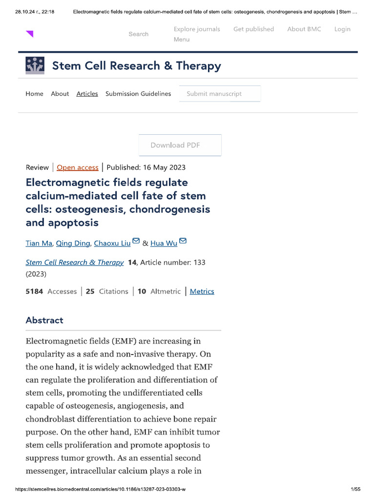 Electromagnetic Fields Regulate Calcium-Mediated Cell Fate of Stem ...