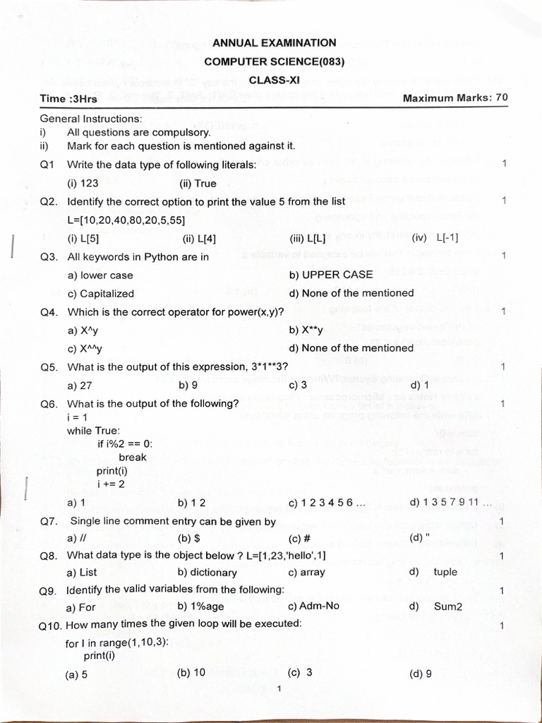 Annual Examination | PDF