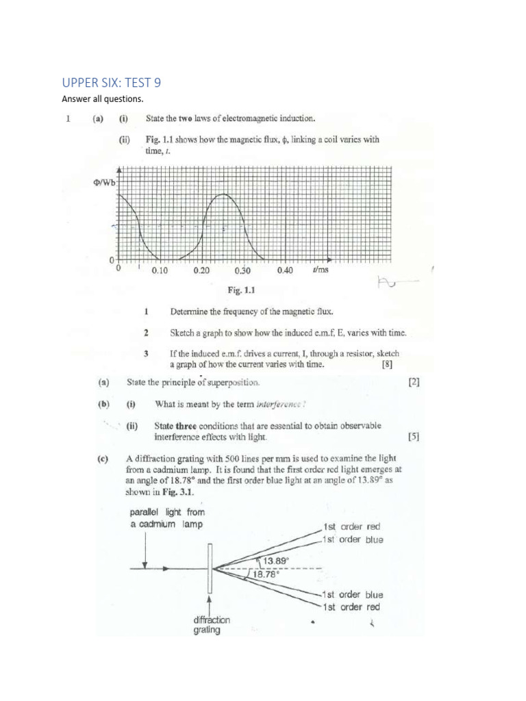 Upper Six Test 9 | PDF