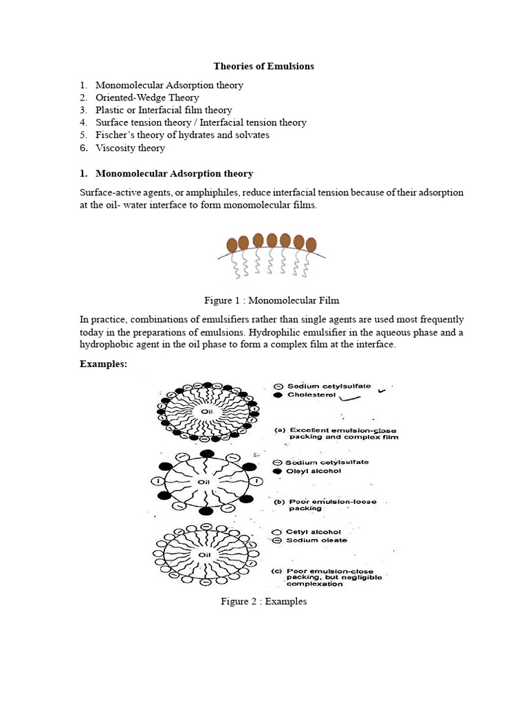 Theories of Micro Emulsions | PDF | Emulsion | Phase (Matter)