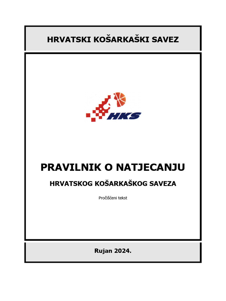 Pravilnik o Natjecanju Rujan 2024 | PDF