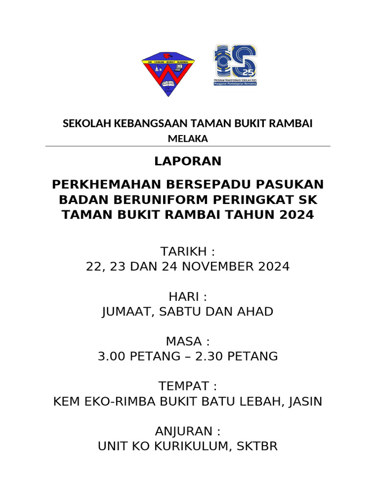 Laporan Perkhemahan Bukit Batu Lebah | PDF