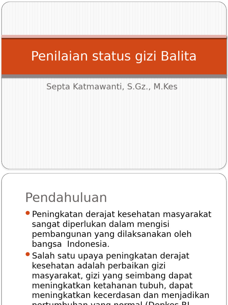 Pert 1a Penilaian Status Gizi Balita | PDF