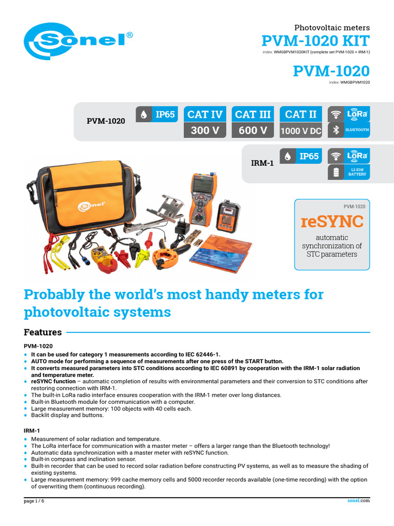 Datasheet PVM-1020 EN v2.02 | PDF | Photovoltaics | Photovoltaic System