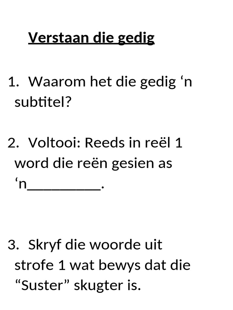 Verstaan Die Gedig | PDF