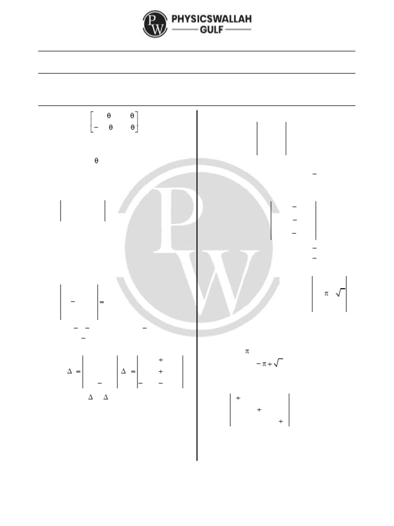DPP-1 Determinants 12th | PDF | Algebra | Mathematics