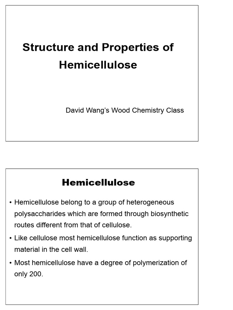 Hemicellulose Structure and Composition | PDF | Organic Compounds ...