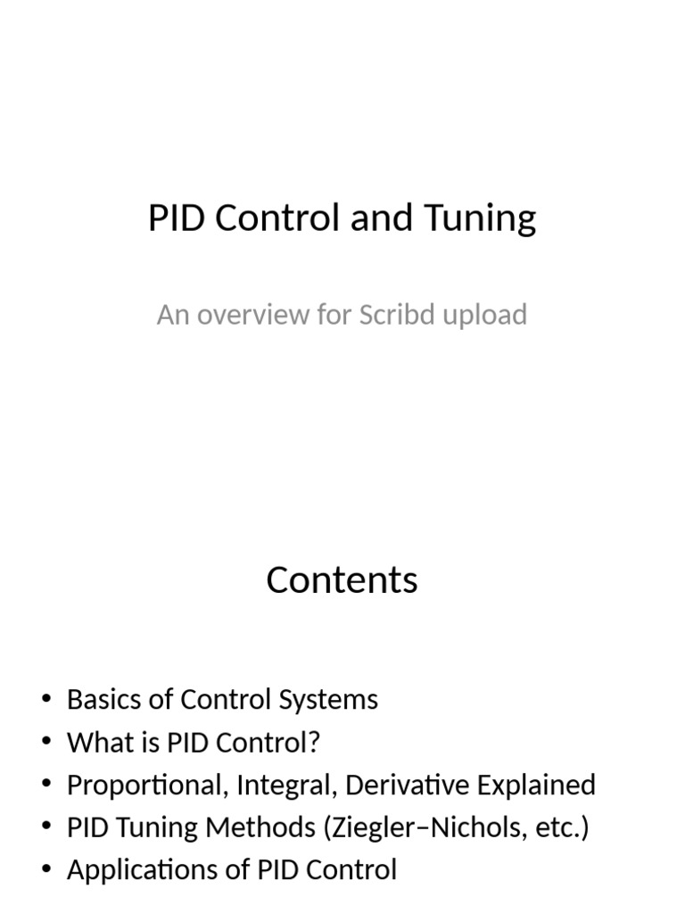Presentation 3 PID Control and Tuning | PDF