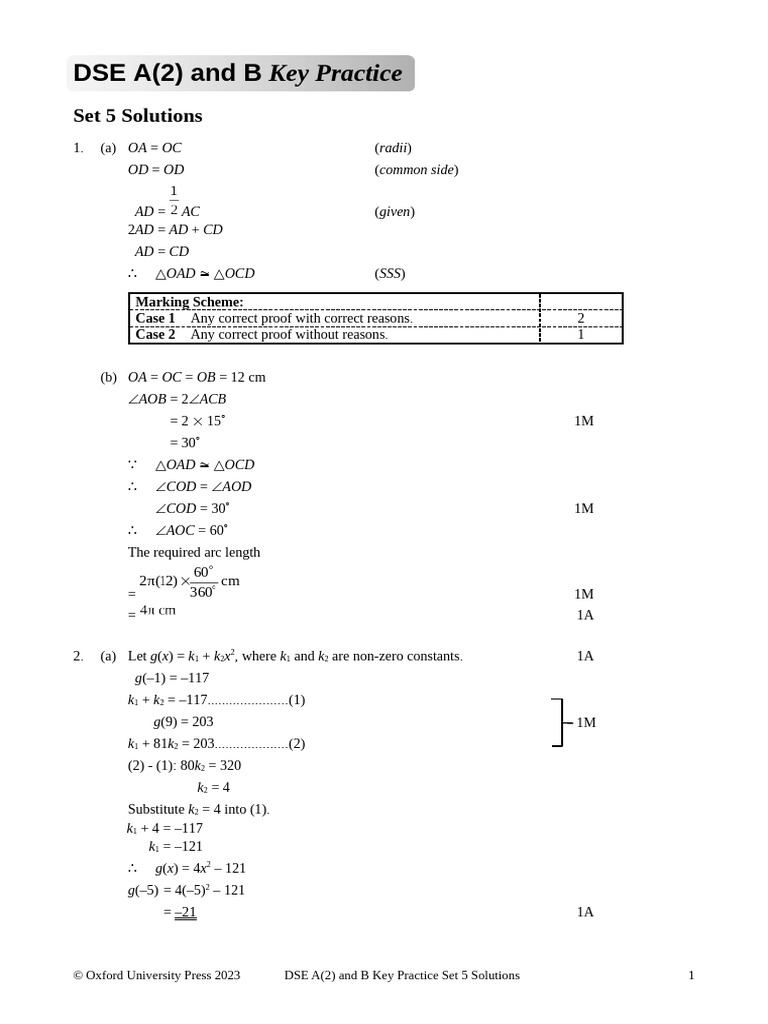 OSM A2andBKey Set5 Sol e | PDF | Trigonometry | Combinatorics