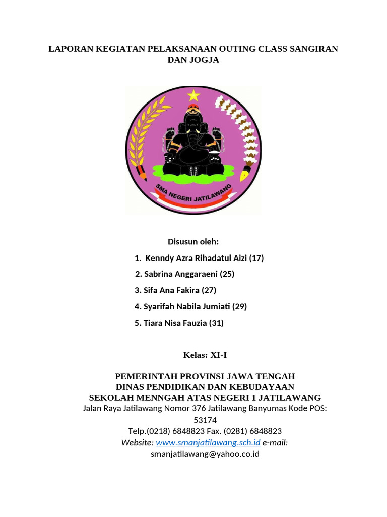 Laporan Kegiatan Pelaksanaan Outing Class Sangiran Dan Jogja | PDF