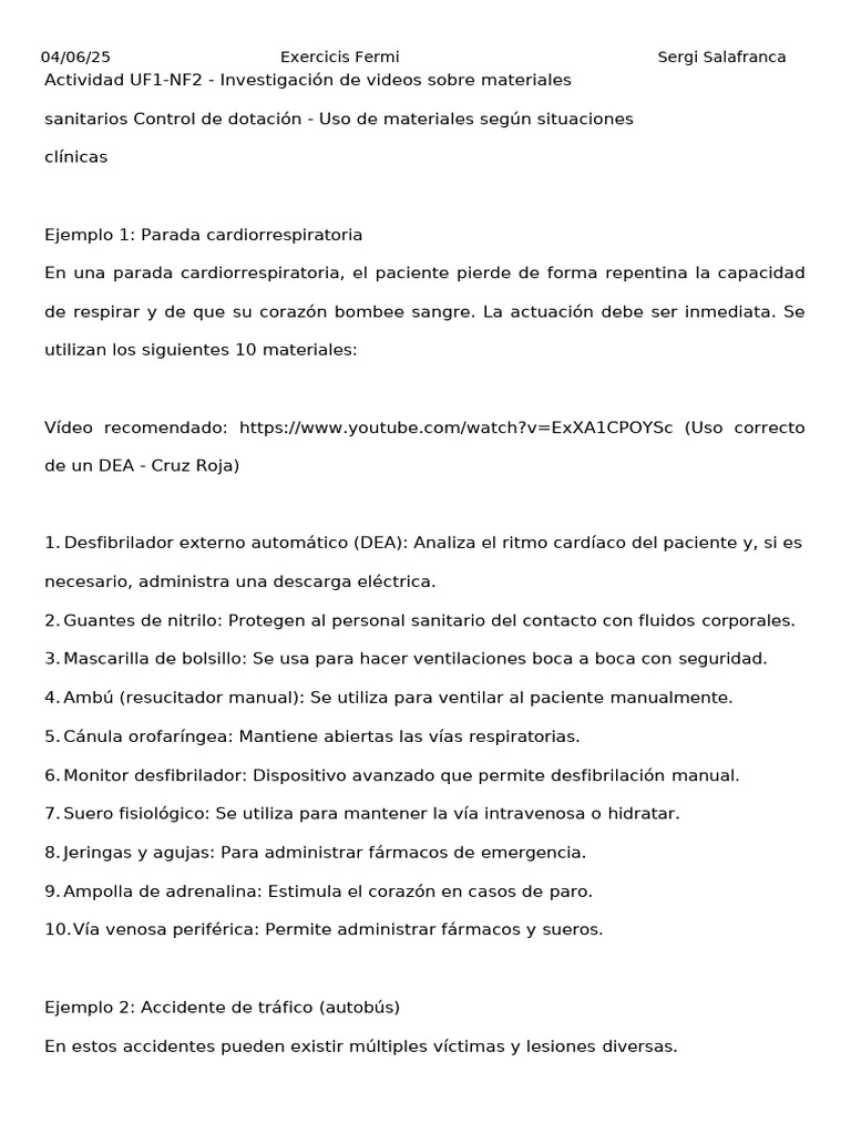 Fermi Exercicis 3 | PDF | Paro cardíaco | Emergencias Médicas