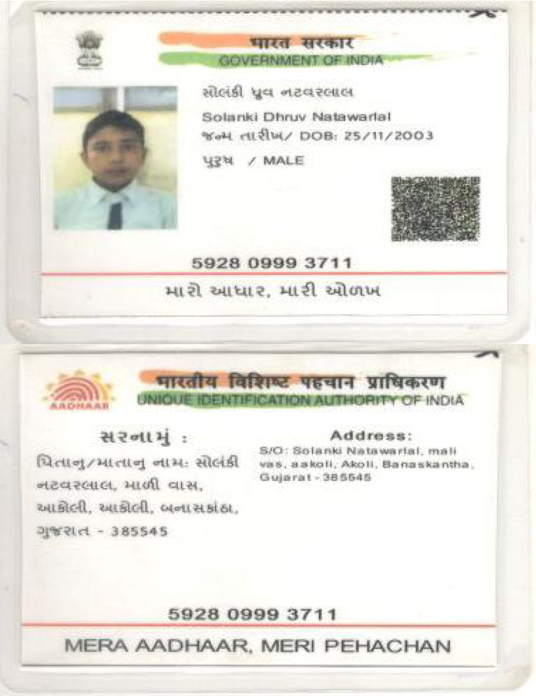 Dhruv Solanki (Aadhar Card) | PDF
