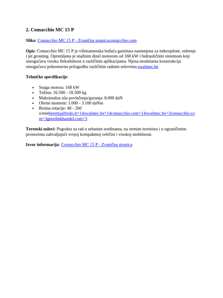 Comacchio MC 15 P | PDF