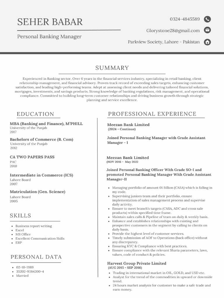 Gray and White Simple Clean Resume | PDF