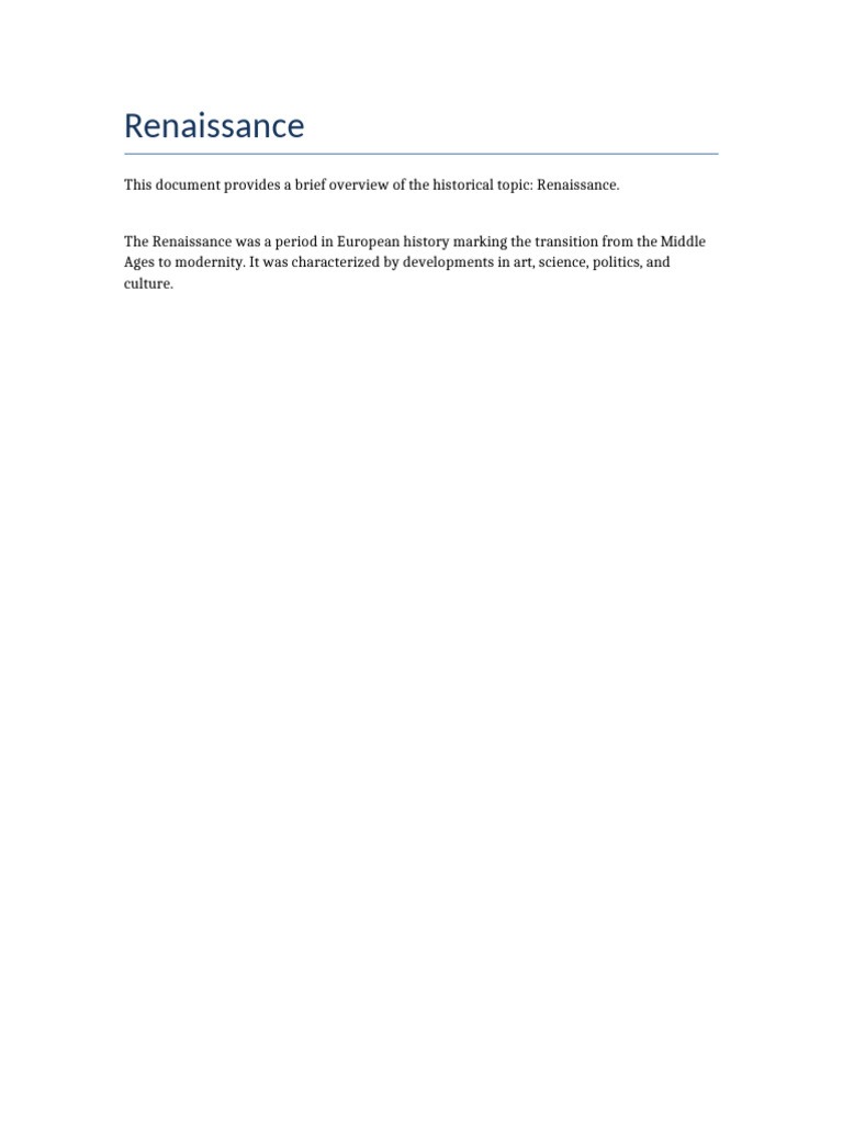 Renaissance | PDF