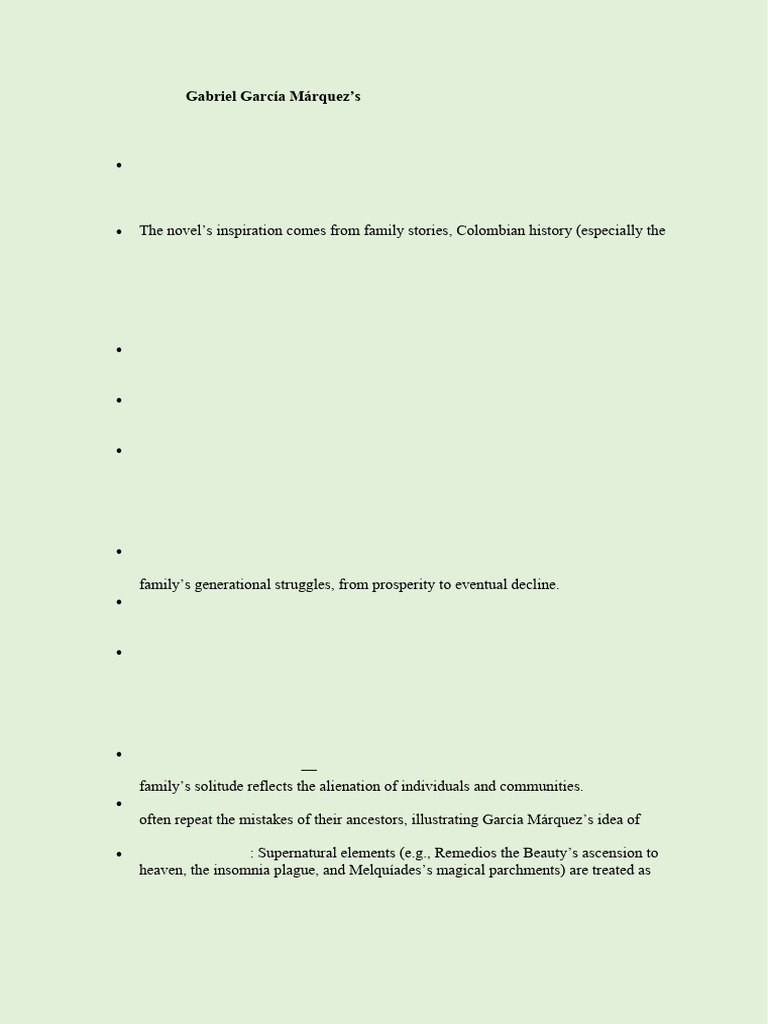 A One Hundred Years of Solitude | PDF