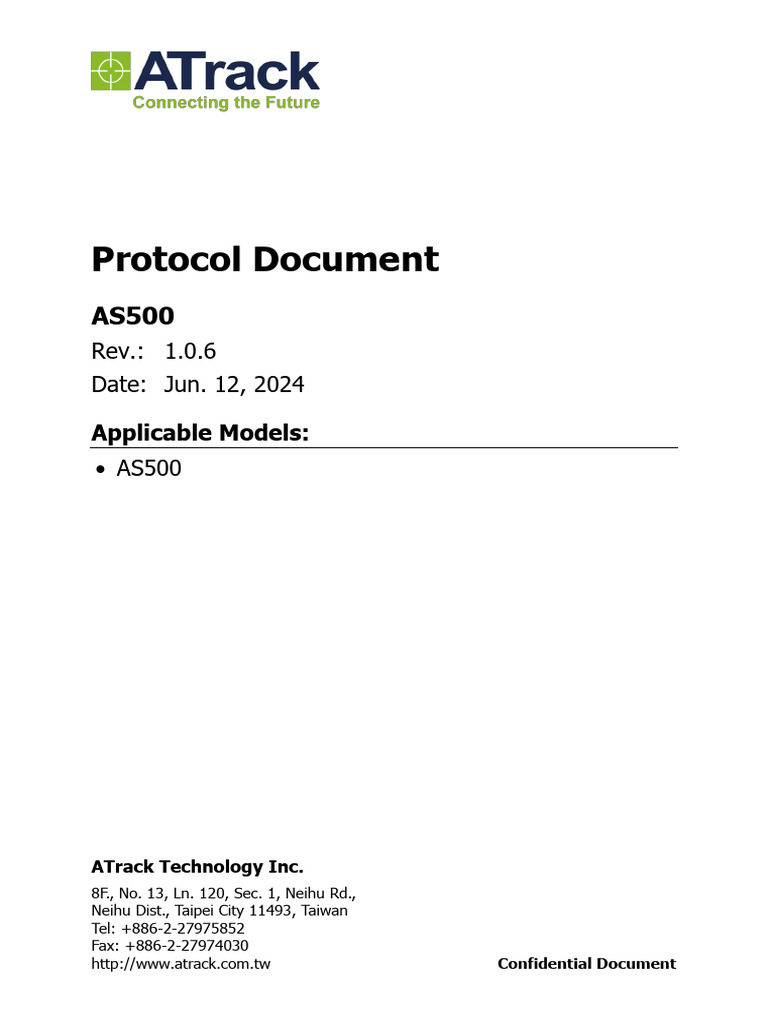 ATrack AS500 Protocol Document 1.0.6 | PDF | Ascii | String (Computer Science)