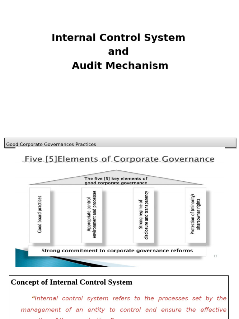 Unit 3 - Internal Control System and Audit Mechanism | PDF | Internal Control | Internal Audit