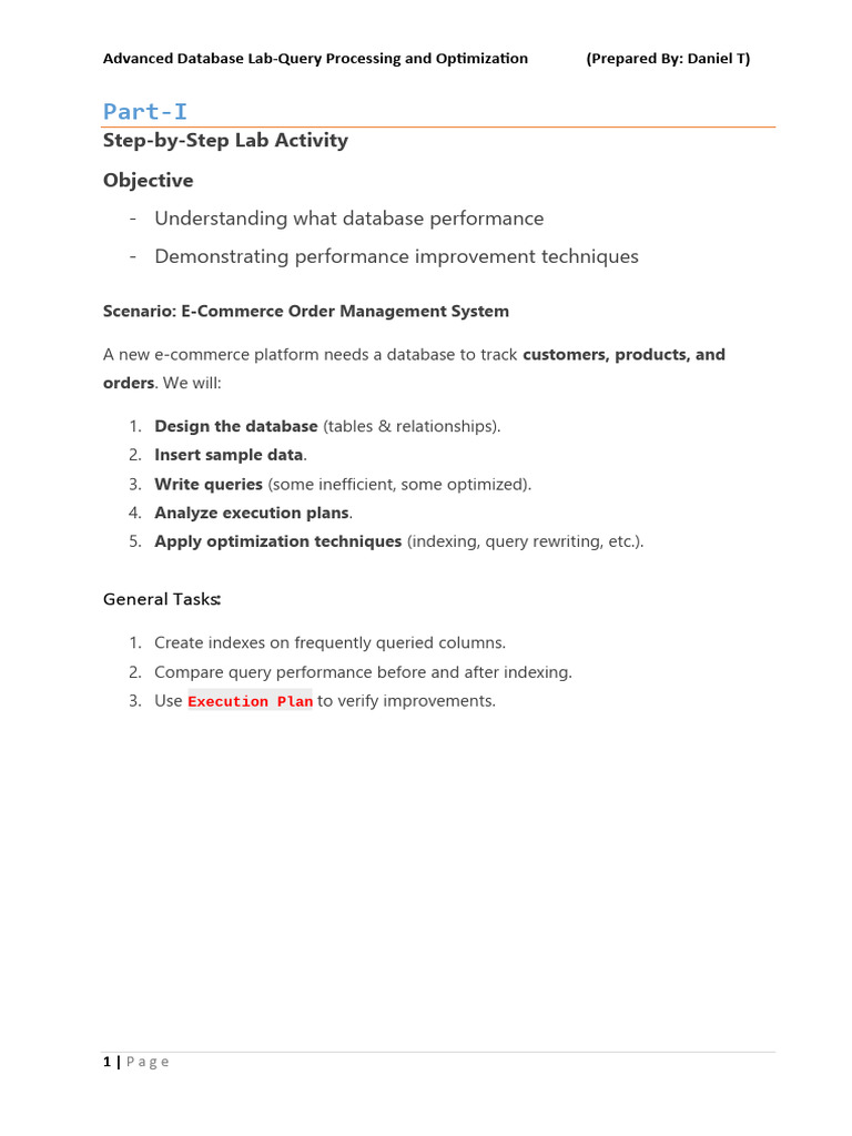 Query Processing and Optimization -Lab-PP | PDF | Database Index ...